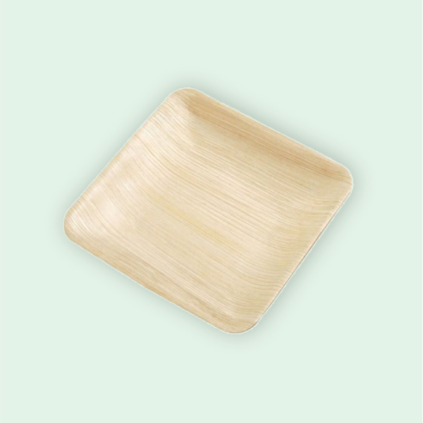 9" Eco-friendly Square Areca Leaf Plates Disposable